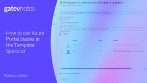 How to use Azure Portal blades in the Template Specs UI